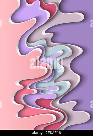 Raster paper cut waves modern background Stock Photo - Alamy