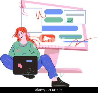 Web developer, project manager, seo, SMM in IT company concept vector ...