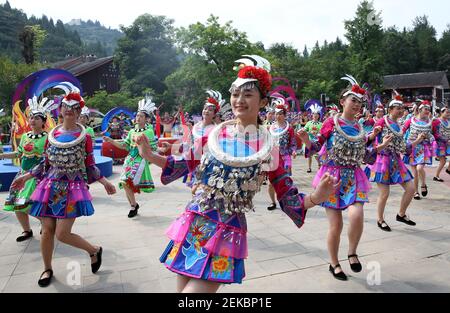 Sichuanï¼ŒCHINA-On July 24, 2020, the 9th China Wujiang Miao People ...