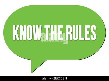know the rules bubble Stock Photo - Alamy