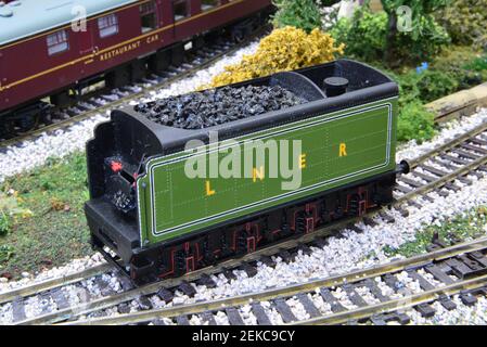 A model of an LNER coal and water tender in OO scale Stock Photo - Alamy