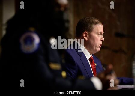 Former U.S. Capitol Police Chief Steven Sund appears before a Senate ...