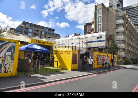 Repurposed art sculptures by Joe Rush at Vinegar Yard, London, UK Stock ...