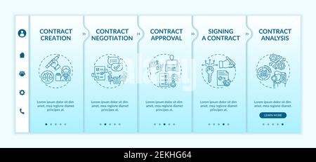 Contract lifecycle steps onboarding vector template Stock Vector Image & Art - Alamy