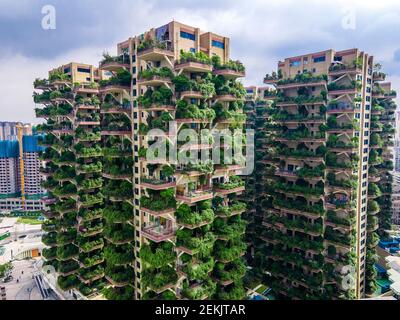 CHENGDU, CHINA - SEPTEMBER 15, 2020 - Balconies at Qiyi City Forest ...