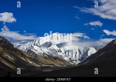 DINGRI, CHINA - AUGUST 26, 2020 - Tourists at the foot of Mount Everest ...