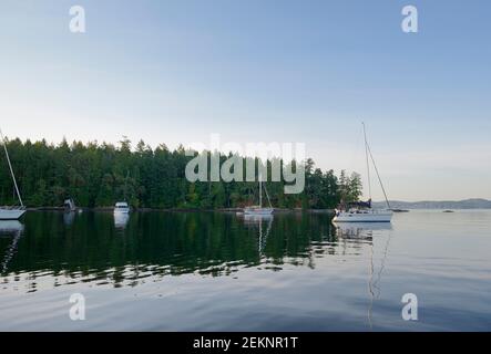 The anchorage at Russell Island, British Columbia, Canada Stock Photo ...