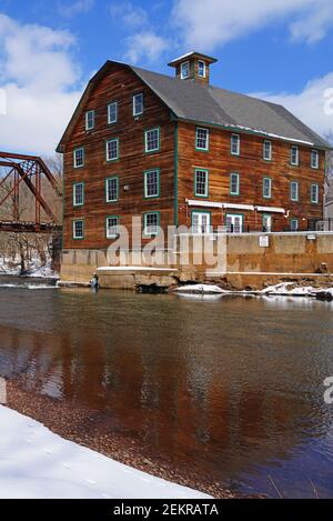 HILLSBOROUGH, NJ --20 FEB 2021- Winter view of the Neshanic Station ...