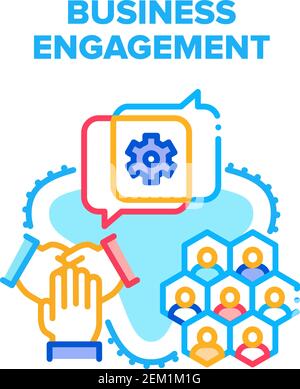 community engagement business process color icon vector illustration ...