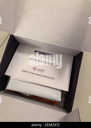 Pixel by Labcorp COVID-19 PCR Test Home Collection Kits are on display ...