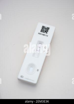 An Innova lateral flow test showing a genuine positive result for Covid ...