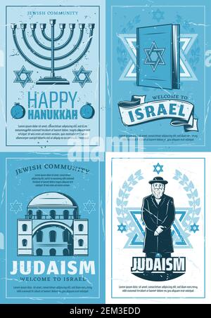 Welcome to Israel posters with Judaism religion attributes. Candlestick ...