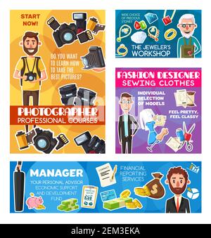 Jeweler, Goldsmith Profession Man Vector. Sapphire, Emerald, Gemstones ...