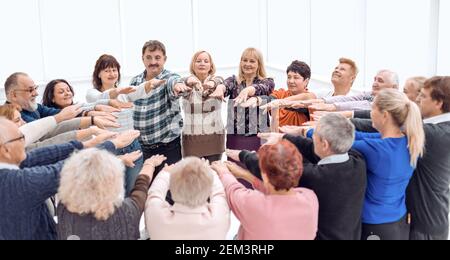people of respectable arms extended their arms forward Stock Photo - Alamy