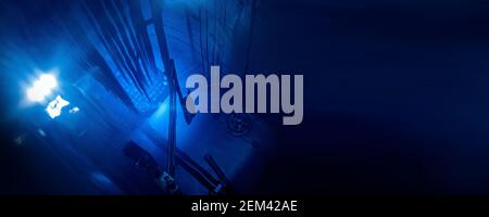 Blue glow water of nuclear reactor core powered, caused by Cherenkov ...