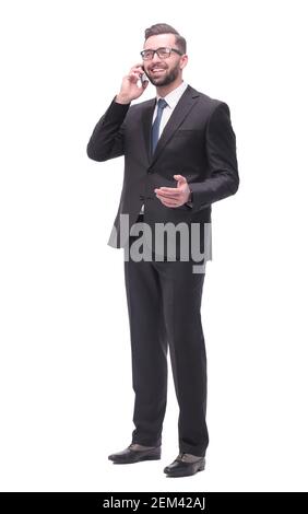 full length .concerned businessman . isolated on white Stock Photo - Alamy