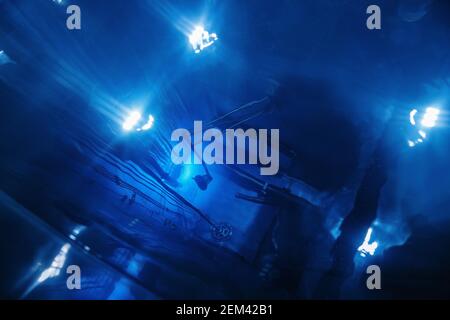 Blue glow water of nuclear reactor core powered, caused by Cherenkov ...