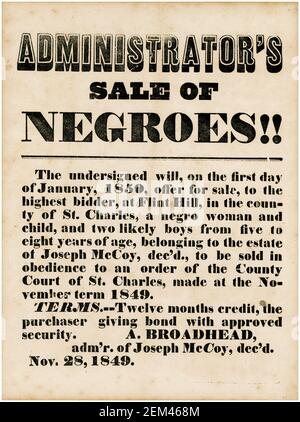Slave sale poster Stock Photo - Alamy