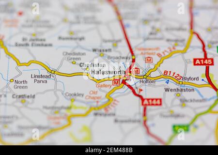 Halesworth Shown on a Geography map or road map Stock Photo - Alamy