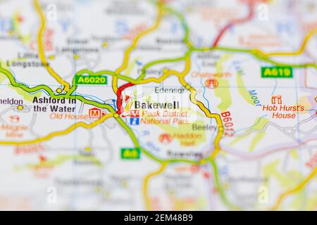 Bakewell Shown on a Geography map or road map Stock Photo - Alamy