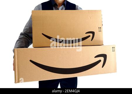 AMAZON Shipping Cardboard Boxes. Amazon is an American Multinational ...