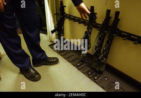 THE ARMOURY FOR ARMED RESPONSE POLICE AT THE POLICE STATION IN LEMAN ST ...