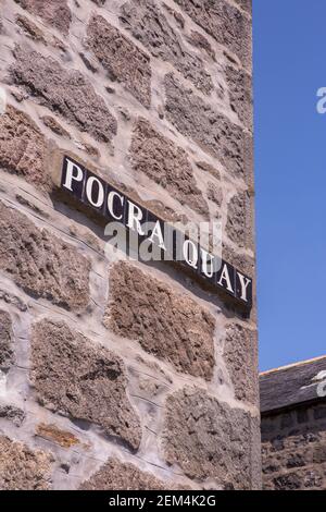 Sign for Pocra Quay at Aberdeen harbour in Scotland Stock Photo - Alamy