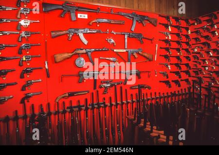 WASHINGTON, DC, USA - Display of handguns, confiscated off streets by ...