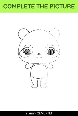 Dot to Dot Panda Isolated Coloring Page for Kids Stock Vector Image & Art - Alamy