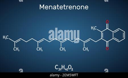 Menatetrenone, menachinon-4, MK-4 molecule. It is vitamin K2 ...