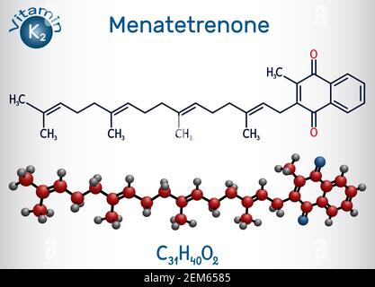 Vitamin K2 Menaquinone molecular structure. Vitamin K2 Menaquinone ...