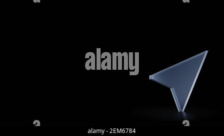 3d rendering glass symbol of navigation arrow right in circle isolated ...