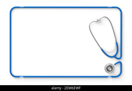 Bubble stethoscope, template for message isolated on white background ...