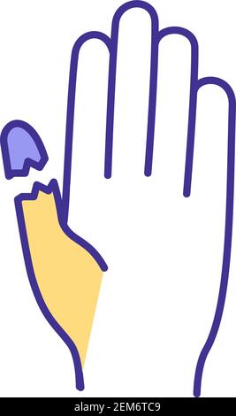 Limb avulsion, finger deprivation concept icon. Traumatism, amputation ...