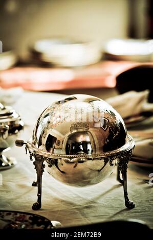 dining table decoration in an Edwardian house Stock Photo - Alamy