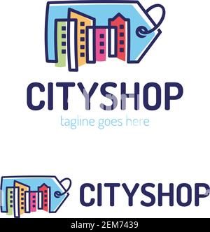City Shop Logo designs Template, Vector illustration. City market logo ...