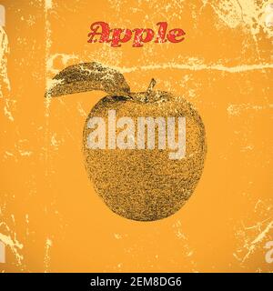 Hand drawn apple isolated on background. Engraving vintage style ...