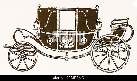 Horse drawn State Landau carriage move towards Admiralty Arch with ...