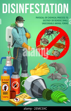 Pest control, disinfestation and deratization sanitary service vector ...