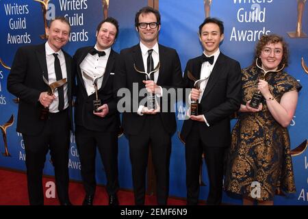 Alec Berg, Duffy Boudreau, Bill Hader, Ben Smith, and Emily Heller pose ...