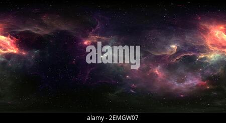 360° view of Space background with nebula and stars. Panorama ...