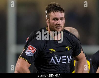 February 22, 2019 Houston SaberCats prop Jake Turnbull (17) barrels ...