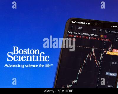 In this photo illustration, a Boston Scientific Corporation logo seen ...