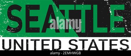 Seattle graphic emblem on white background. Label for t-shirt ...