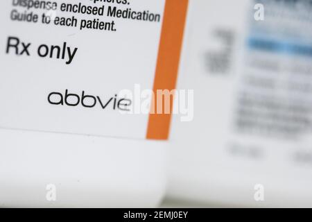 Bottles of Creon (pancrelipase) prescription pharmaceuticals ...