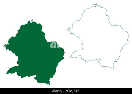 Cachar district (Assam State, Republic of India) map vector ...