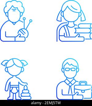 Aging process linear icons set Stock Vector Image & Art - Alamy