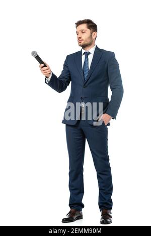 Hand Holding Wireless News Microphone Stock Photo - Alamy