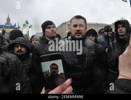 Andriy Biletsky ,the leader of political party National Corps, takes ...