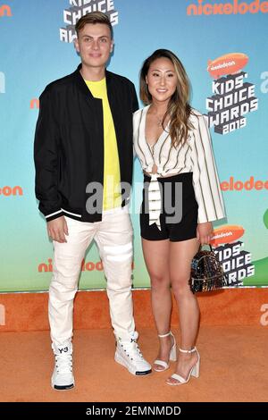 Carter Sharer and Lizzy Sharer at Nickelodeon's 2019 Kids' Choice ...